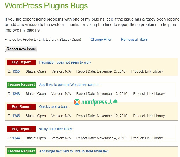 WordPress 使用 Bug Library 搭建Bug反馈系统 – WordPress大学