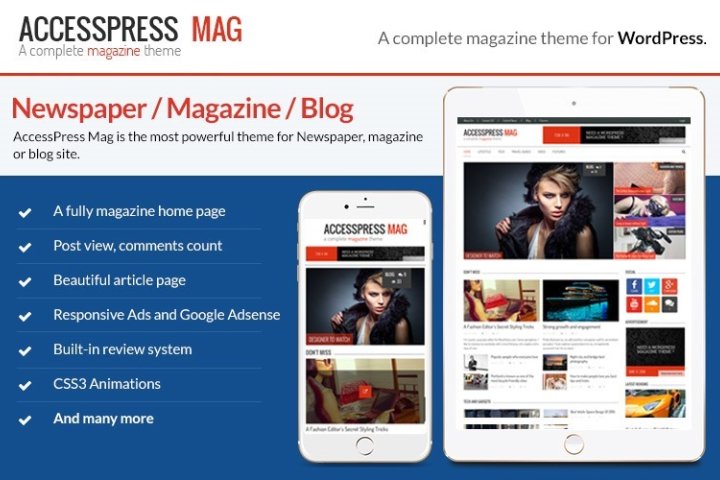 WordPress 免费杂志CMS主题 AccessPress Mag – WordPress大学